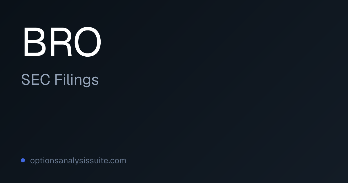 BRO Stock SEC Filings | OAS