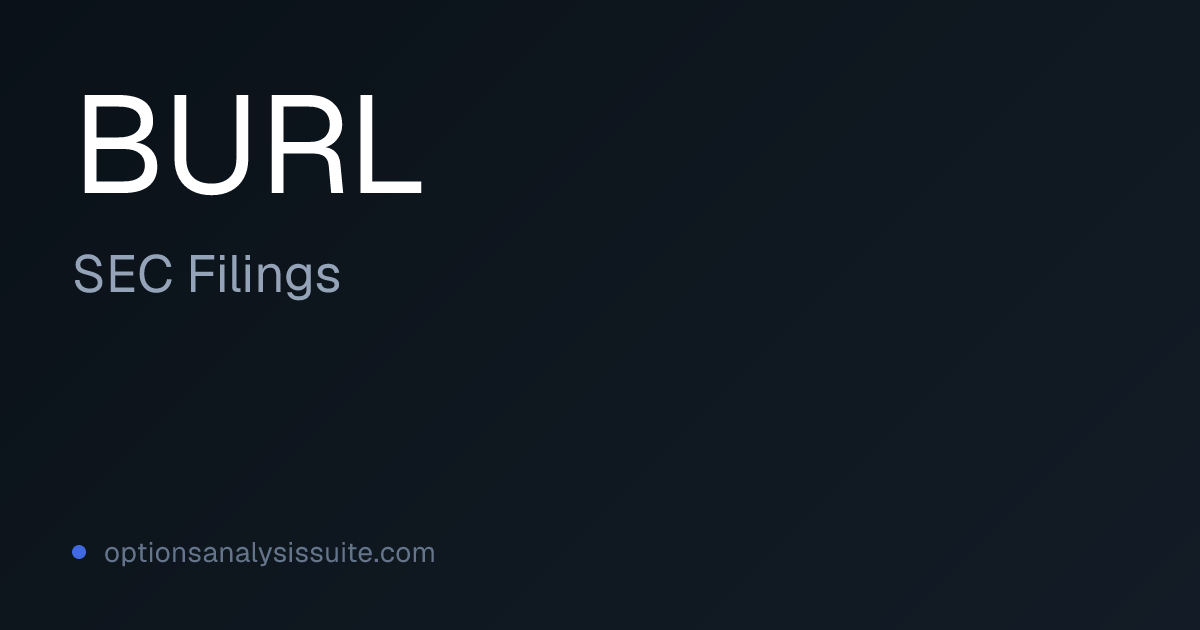 BURL Stock SEC Filings | OAS