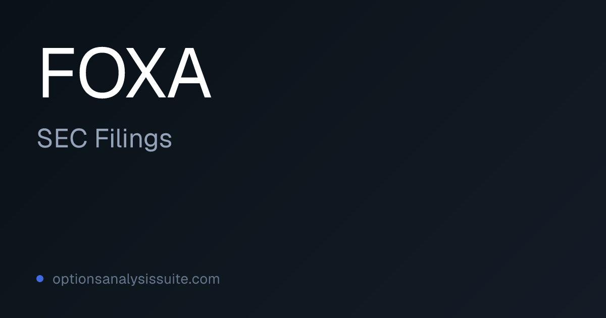 FOXA Stock SEC Filings | OAS