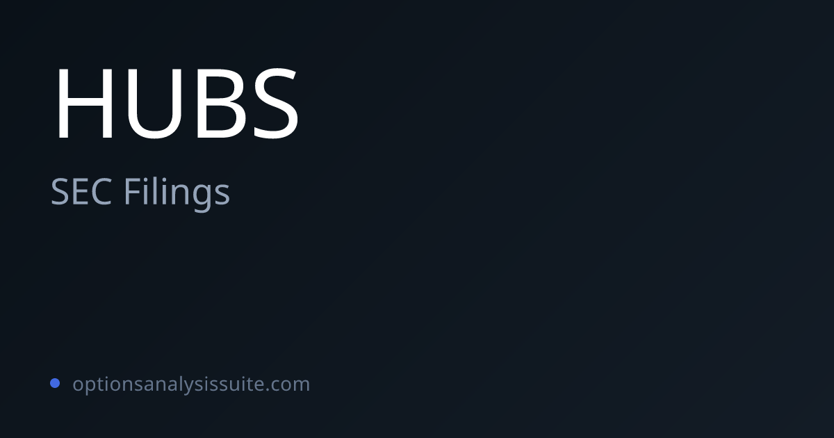 HUBS Stock SEC Filings | OAS