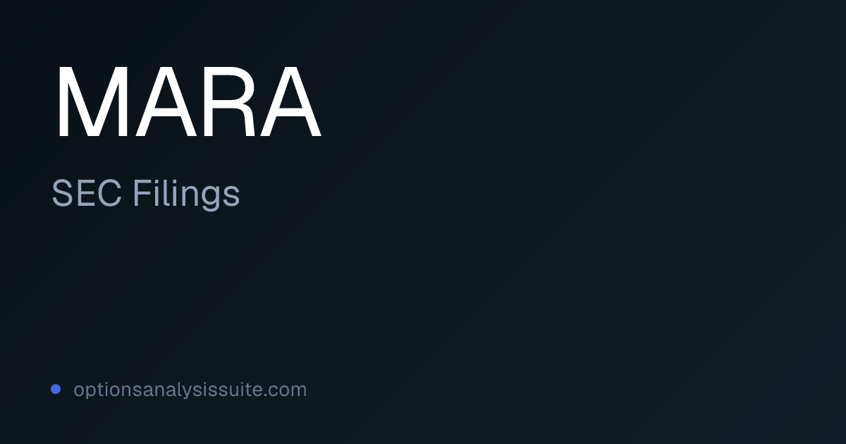 MARA Stock SEC Filings | OAS