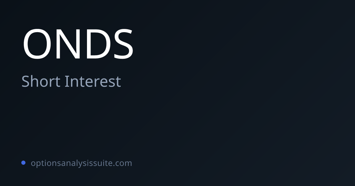 ONDS Stock Short Interest | OAS