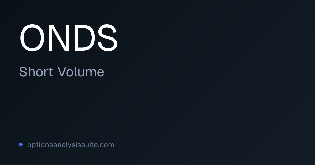 ONDS Stock Short Volume | OAS